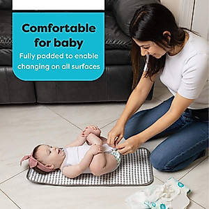 Baby Portable Diaper Changing Pad, Travel Mat Station for Infants and Newborns - (Chevron) Small and Compact Design