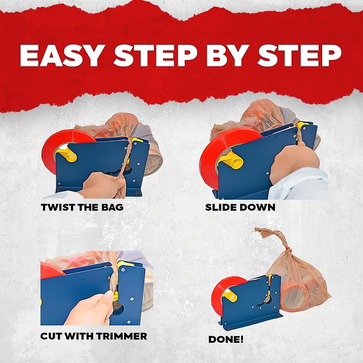 MAT Food Saver UPVC Tape Clear - 1/2 x 180 yds. Poly Bag Sealing Tape for Wrapping, Packaging, and Airtight Food Storage