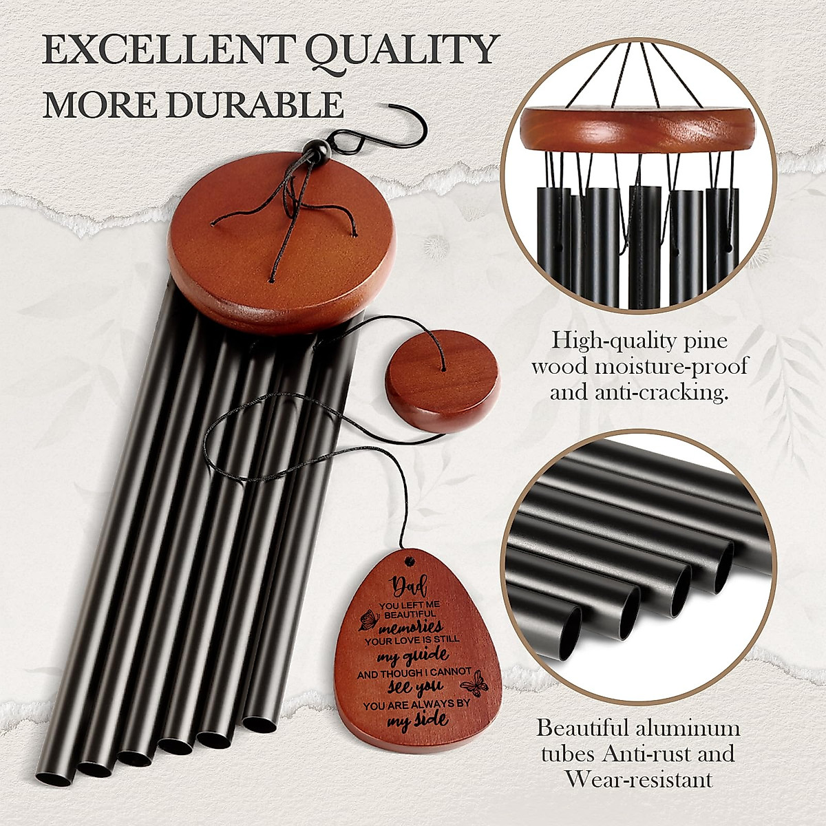 SteadStyle Memorial Gifts for Loss of Dad - Memorial Wind Chimes, Sympathy Gifts for Loss of Loved one, Bereavement Gifts for Loss of Father, Sympathy Gift Baskets