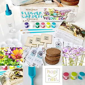 Hapinest Flower Garden Growing Kit Kids Gardening Crafts Gifts for Girls and Boys Ages 6 7 8 9 10 11 12 Years Old and Up