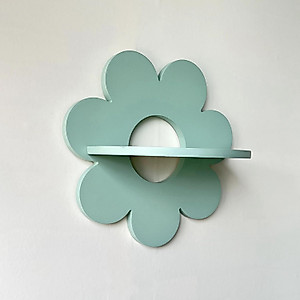 cozifycasa Flower Floating Shelves for Wall Shelf Wood Small Cute Shelf for Kids Girls Room Bathroom Bedroom Game Room (sage Green)