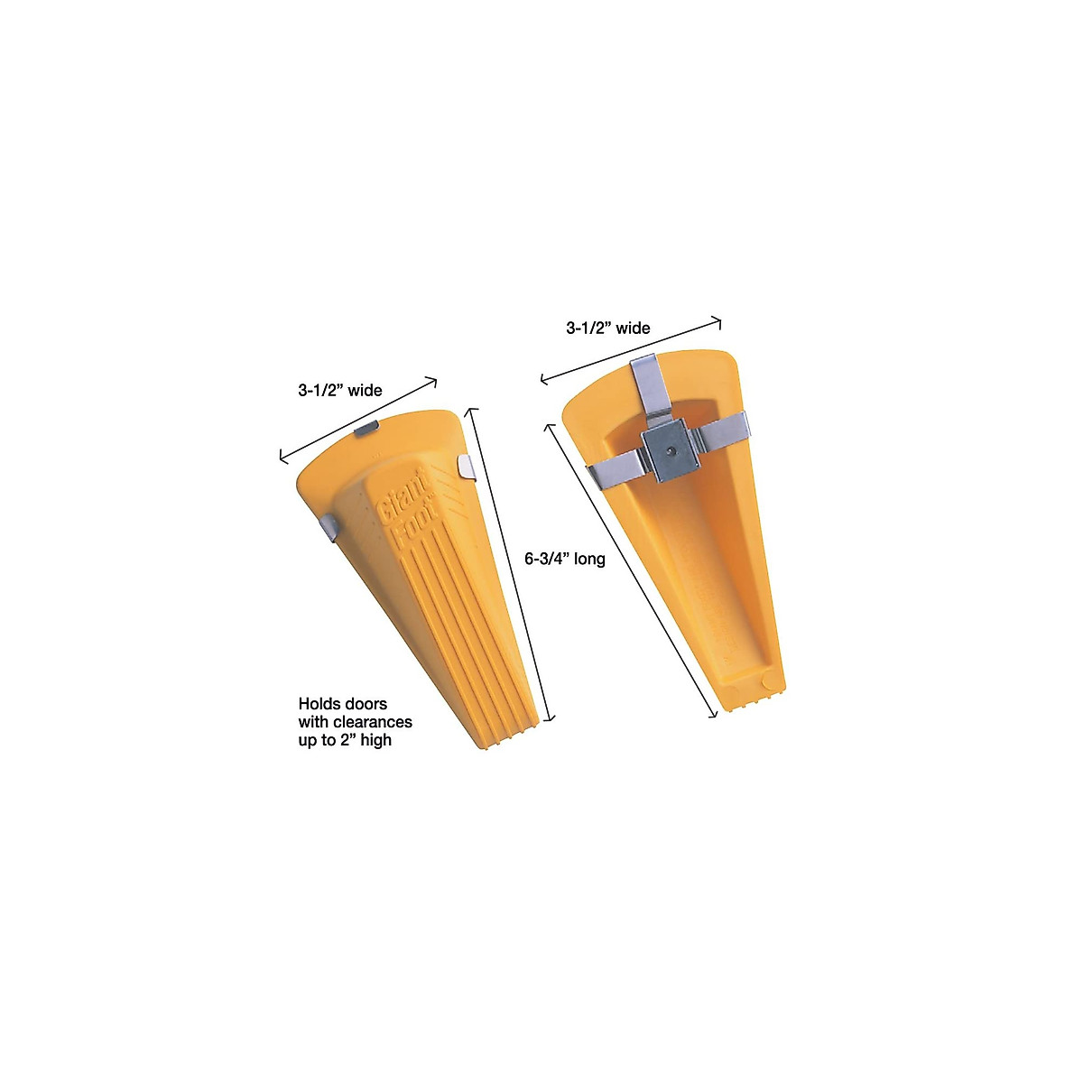 Giant Foot Doorstop, Magnetic, Yellow, 2" x 3.5" x 6.8" (00967)