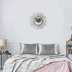 Lirex Satin Pillow Cases (2 Pack), Standard Size Soft Solid Color Microfiber Silk Pillowcase, Wrinkle Free Fade Resistant Breathable (Dark Gray, Standard)