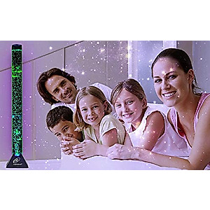 Lightahead Extra Large 4 FT LED Fantasy Bubble Fish Tube Fake Aquarium with Remote Control,10 Fish & 20 Color Light Effects. The Ultimate Sensory Lamp.