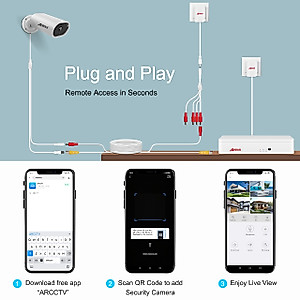 【5MP Lite DVR】8CH Wired outdoor Security Camera System with 8pcs 1080P HD Waterproof Surveillance Home Cameras, Easy Setup, Clear Night Vision, Motion Detection, Remote Access,1TB Hard Drive Included