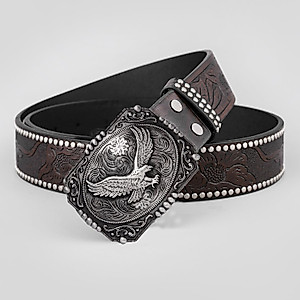 Absbolo Eagle Belt Buckle for Men Women Cowboy Rodeo Large Western Belt Buckle for Cowboys Cowgirls