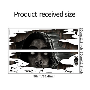 3D Halloween Wall Stickers, Halloween Wall Decals Removable, Halloween Wall Decor Scary Decorations for Bedroom, Halloween Window Clings Stickers for Glass Windows -17