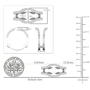 Dazzlingrock Collection Cubic Zirconia Wedding Band Enhancer Guard Ring for Women (0.50 ctw, Color White, Clarity Clean) in 925 Sterling Silver Size 7.5