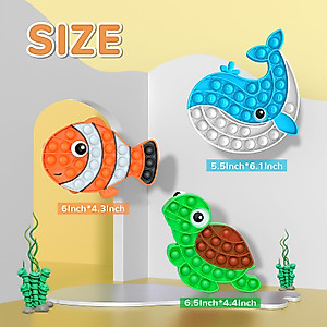 3 Pack Push Bubble Fidget Sensory Toys, Sensory Fidget Poppers Push Bubble Toy, Silicone Squeeze Autism Anxiety Stress Relief Popping Toys for Kids