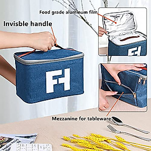 Focs Hoek Electric Lunch Box, Portable Heating Electric Lunch Box, 0.8L/110V With Spoon and Fork Insulation Bag, Suitable for Home School Office Workplace Travel(ONLY THE WALL PLUG) (White)