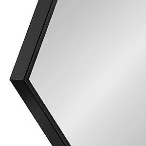 Kate and Laurel Rhodes 6-Sided Hexagon Wall Mirror, 30.75x34.75 Black