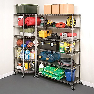 Heavy Duty Steel 6-Tier Corner Restaurant Shelf Commercial Food Storage, NSF Approved