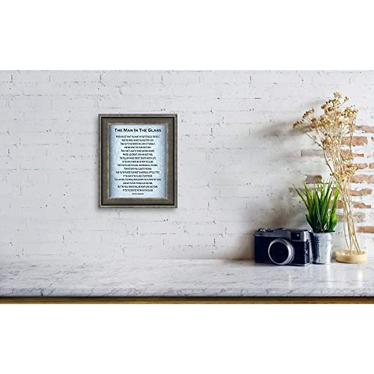 The Man in the Glass Poem by Peter Dale Wimbrow Sr Inspirational Home Decor Office Dad Grad Gift 8x10 Print (Blue)