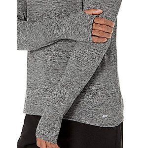 Amazon Essentials Men's Tech Stretch Long-Sleeve Hooded T-Shirt, Grey Space Dye, Medium