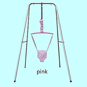 ZSQSM Baby Door Jumper Swing Door Frame Playful Baby Bouncer Portable Foldable Stand Scientific Saddle for Active Babies Baby Swing Hammock Seat Joyful Baby Exerciser, Pink