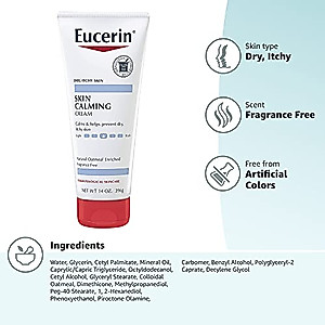 Eucerin Skin Calming Cream - Full Body Lotion for Dry, Itchy Skin, Natural Oatmeal Enriched - 14 oz. Tube