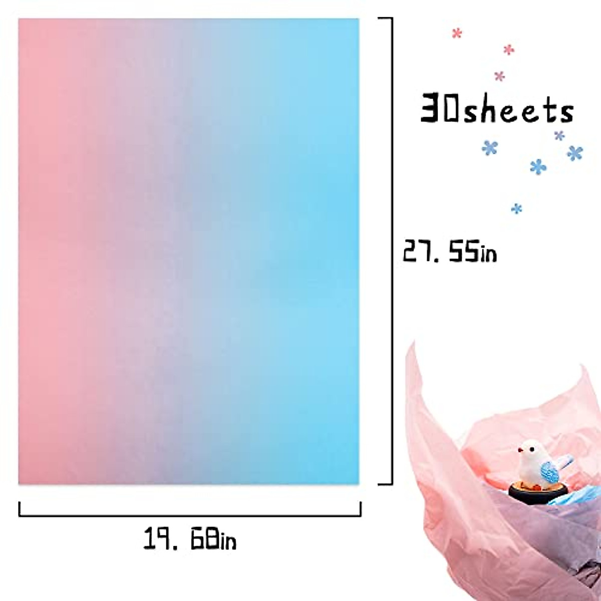 MR FIVE 30 Sheets Pastel Turquoise Tissue Paper Bulk,20"x 28",Turquoise Tissue Paper for Gift Bags,Crafts,Gift Wrapping Tissue Paper for Birthday Wedding Thanksgiving Holiday