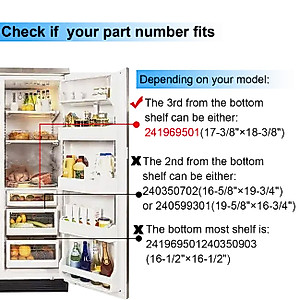 New Upgrade 241969501 Refrigerator Shelf Frame (Without Glass) Crisper Pan Cover For Frigidaire (Electrolux) Refrigerator,Delicatessen Drawer Cover -AP4433007, 1512992, AH2363832, EA2363832, PS2363832