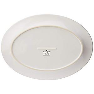 Kate Spade Deco Dot 14" Oval Serving Platter, 2.95 LB, White