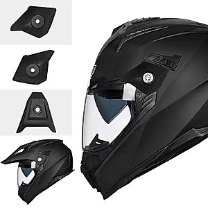 ILM Off Road Motorcycle Dual Sport Helmet Full Face Sun Visor Dirt Bike ATV Motocross Casco DOT Certified Model 606V(Matte Black, L)