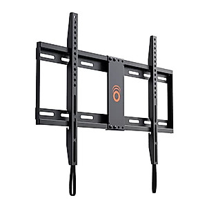 ECHOGEAR Low Profile Fixed TV Wall Mount for TVs Up to 80" - Holds Your Only 1.25" from The Pull String Locking System Easy Cable Access Big Hardware Assortment Simple Install