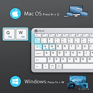 iClever GK08 Wireless Keyboard and Mouse - Ultra Slim Keyboard and Mouse Combo, Full Size Design with Number Pad, 2.4G Stable Connection Slim Keyboard and Mouse for Windows, Mac OS Computer (Silver)