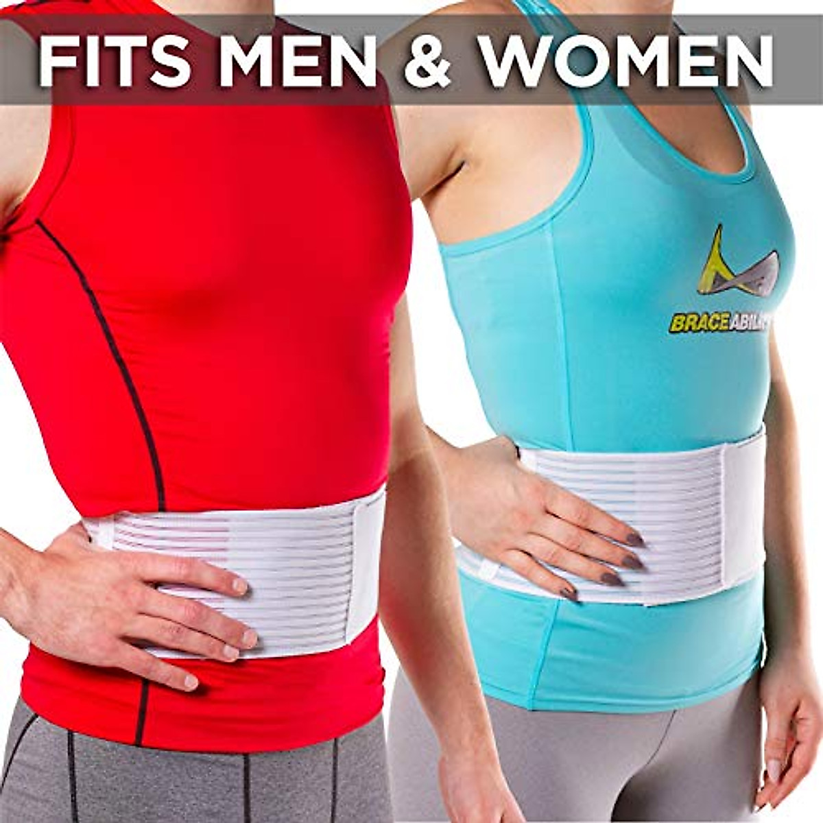 BraceAbility Hernia Belt for Men & Women | Stomach Truss Binder with Compression Support Pad for Abdominal, Umbilical, Navel & Belly Button Hernias - S/M (New & Improved) Fits 28"-38"