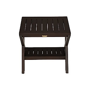 Obliquity Teak Shower Bench with Shelf- Fully ASSSEMBLED- Shower, Bath