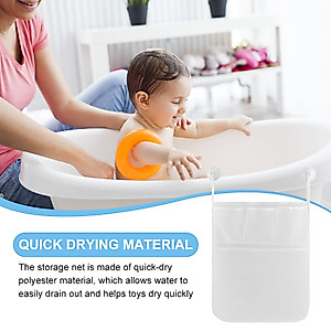 Jaeskeclip 2pcs Bath Toy Storage,Bath Toy Holder,Bath Tub Toy Holder Net With Pockets, Shower Caddy Holds Kids Toys, Soap, Or Shampoo, Hooks Included, White