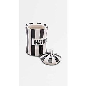 Jonathan Adler Glitter Canister, Black/White, One Size