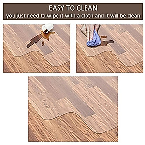 HOMEK Office Chair Mat for Hardwood Floor, 48” x 30” Clear Desk Chair Mat for Hard Floor, Easy Glide for Chairs