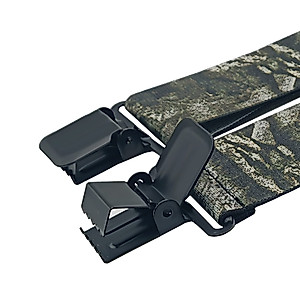 QCWQMYL Camo Suspenders for Men Heavy Duty Clips Hunting Skip Work Braces Suspenders for Big and Tall 2" Men's Suspenders Camo Green