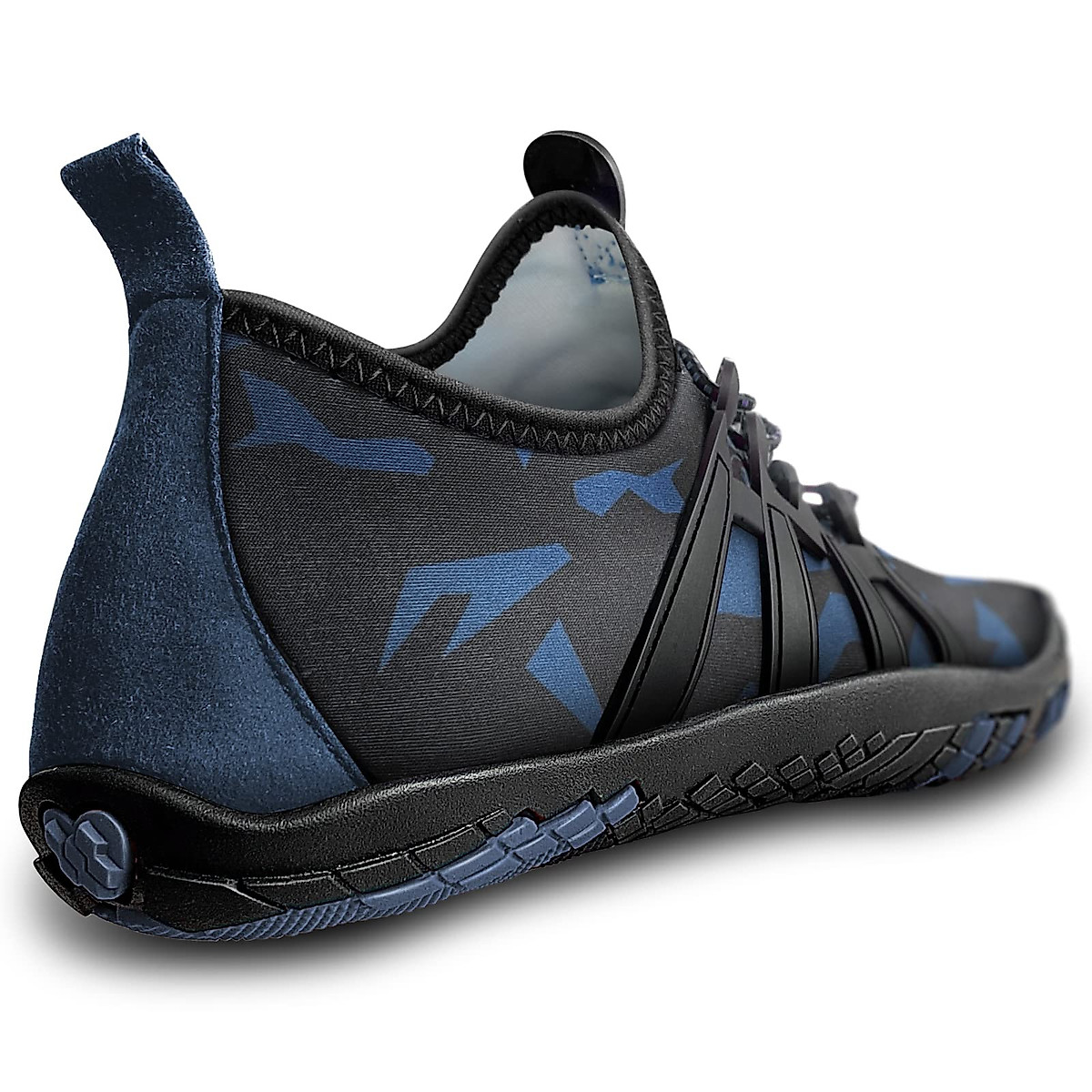 BULLIANT Water Shoes Men, Unisex Barefoot Aqua Shoes for Men Women Hiking Swimming Shoe(Black/Purplish Blue-13 Women/11 Men)