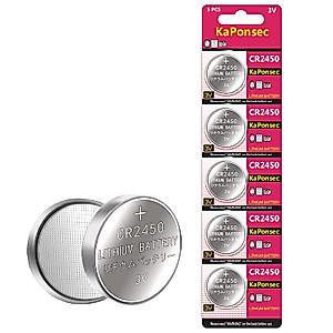 KaPonsec 5PC CR2450 2450 Battery 3V Lithium Battery