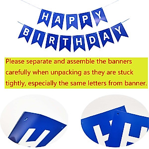 30th Birthday Party Decoration Blue Silver for Men, Happy Birthday Banner Number 30 Birthday Star Foil Balloons Latex Confetti Balloons for Men Him Boyfriends Husband 30 Years Old Birthday(30th)