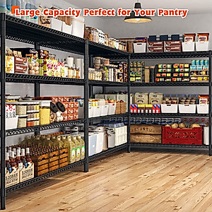 REIBII 60" W Storage Shelves 3000 LBS Wire Shelving Unit with Wheels Heavy Duty Shelving Adjustable Metal Shelves for Garage,Pantry,Kitchen,Business,Warehouse,60”W ×24”D×65.3”H