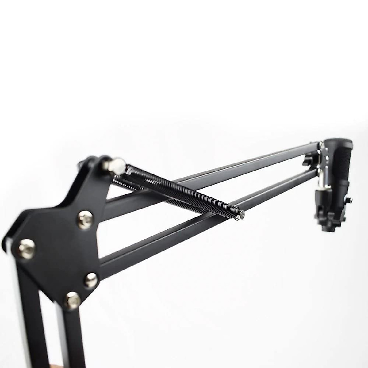 Vault MS126-1 Microphone Boom Scissor Extendable Arm Stand for Dynamic and Condenser Microphone with Mic Clip Holder & Table Mounting Clamp