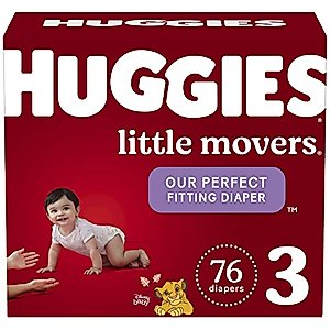 Baby Diapers Size 3, 76 Ct, Huggies Little Movers