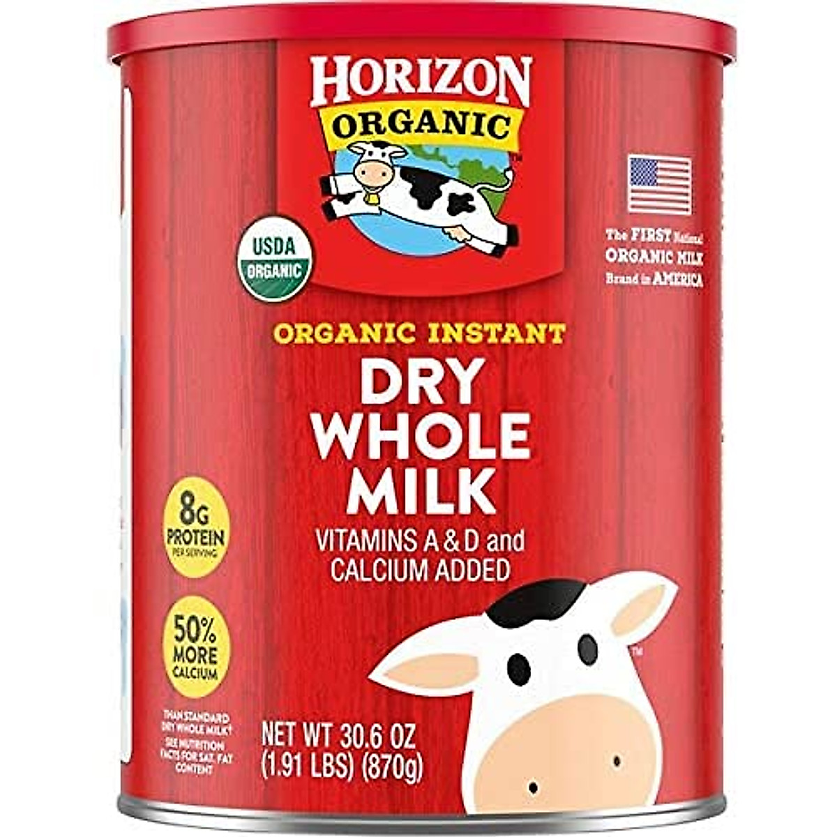 Costco Organic Dry Whole Milk 30.6OZ (1.91lbs) (1.91 Pound (Pack of 1)) (1.91 Pound (Pack of 3))