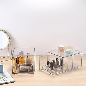 Sumnacon Laundry Pods Container Stackable Dishwasher Pods Container with Pull-out Handle Clear Laundry Pod Holder for Laundry Room Organization Storage Versatile Laundry Storage Containers for Vanity