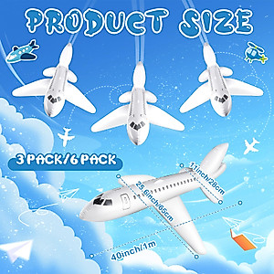 Syhood 40 Inch White Large Inflatable Airplane Balloon Inflatable Airplane Aviation Themed Airplane Inflates for Outdoor Birthday Party Gifts Swimming Pool Decorations Toys(40 Inch, 6 Pcs)