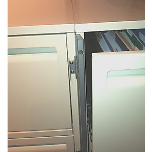 File Cabinet Locking Bar. Fits 4 Drawer File Cabinets. Includes Cobalt Drill Bit. (Gray)