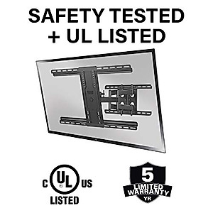 SANUS Premium Full Motion TV Mount for 42"-90" TVs - Sturdy & Smooth Extension, Swivel and Tilt for Big TVs - Universal Design Fits Samsung, LG, Vizio, TCL & More - Easy Installation -OLF22