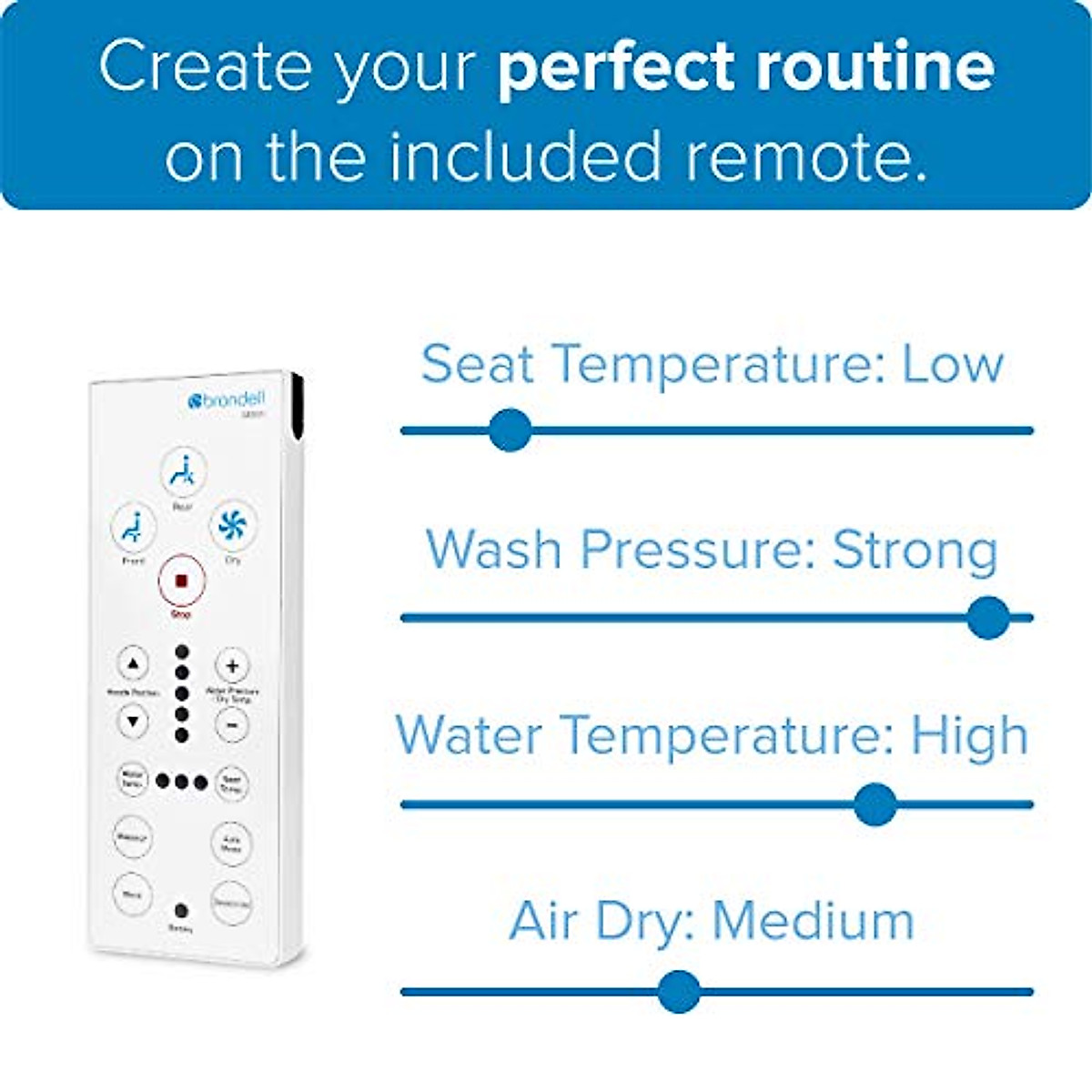 Brondell Swash SE600 Bidet Toilet Seat, Fits Elongated Toilets, White - Oscillating Stainless-Steel Nozzle, Warm Air Dryer, Ambient Nightlight