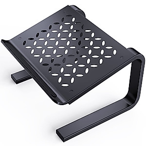 LORYERGO Laptop Stand for Desk, Ergonomic Laptop Riser Laptop Mount Computer Holder for Desk, Strengthened Notebook Stand Compatible with All 10-15.6” Laptops, Black