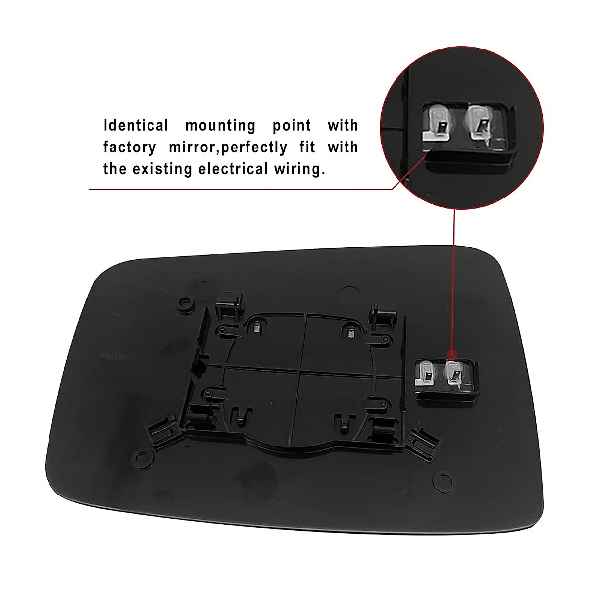 Left Driver Side Heated Mirror Glass Replacement For 2009-2018 Dodge Ram 1500 2500 - Ram 1500 Side Mirror Glass With Rear Holder- Replace 68079362AA 68050298AA