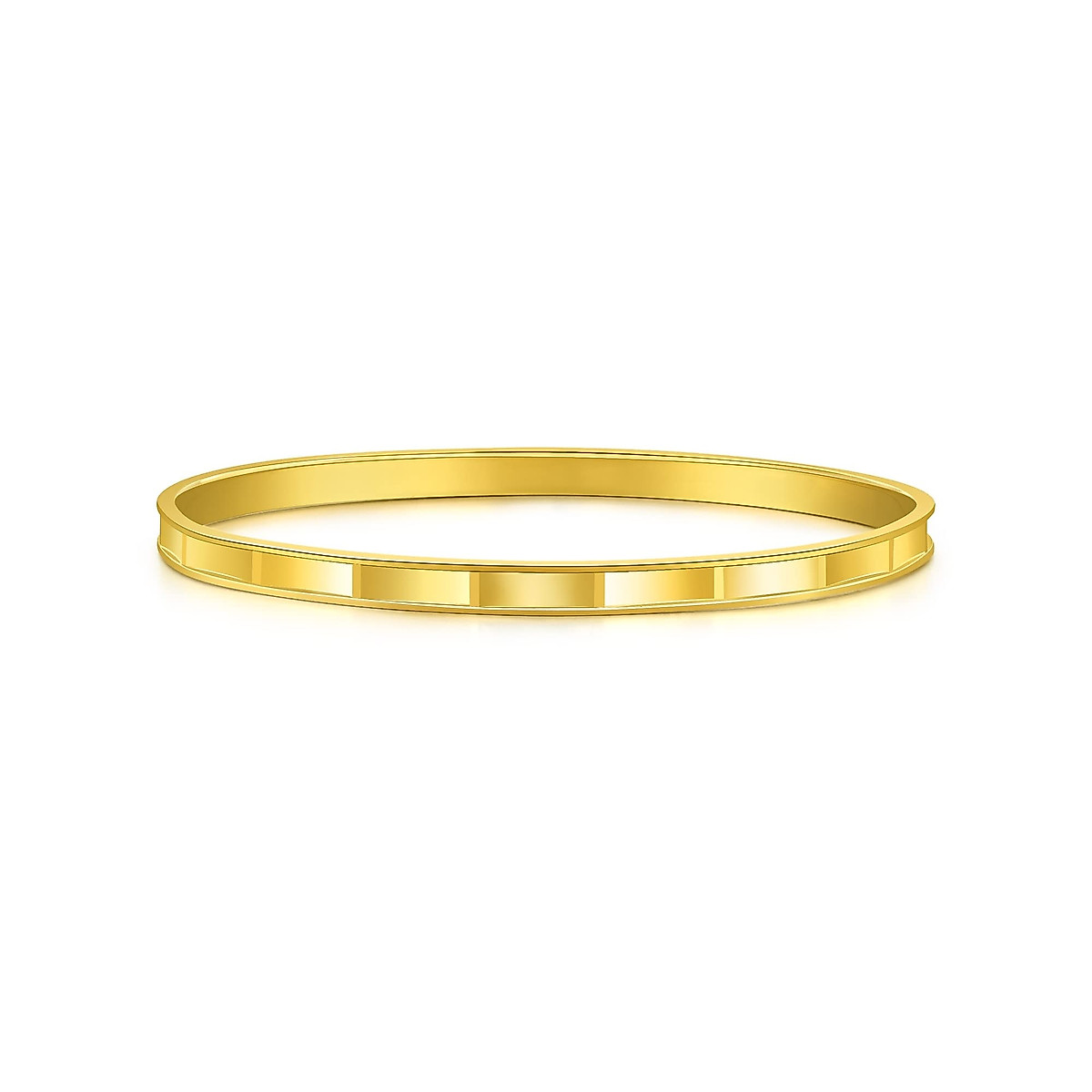 CHOW SANG SANG Dazzling Mirror Gold 999.9 24K Solid Gold Price-by-Weight Gold Rectangular Stackable Slip-On Bangle for Women 93362K (Approx. 0.45tael (~16.84g), 6 (Wrist Size:14-15 CM))