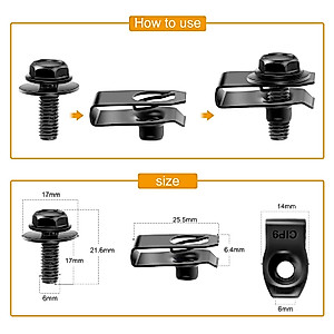 GOOACC GRC-70 35PCS Engine Under Cover Splash Shield Guard Body Bolts Bumper Fender Liner Push Retainer Fastener Rivet Clips , black