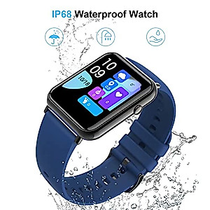 BJNAAL Smart Watch for Man Android Phones iPhone Compatible, IP68 Waterproof Fitness Tracker Smartwatch with Sleep/Health Monitor/Activity Tracker 1.7'' Touchscreen Digital Sport Watches for Men