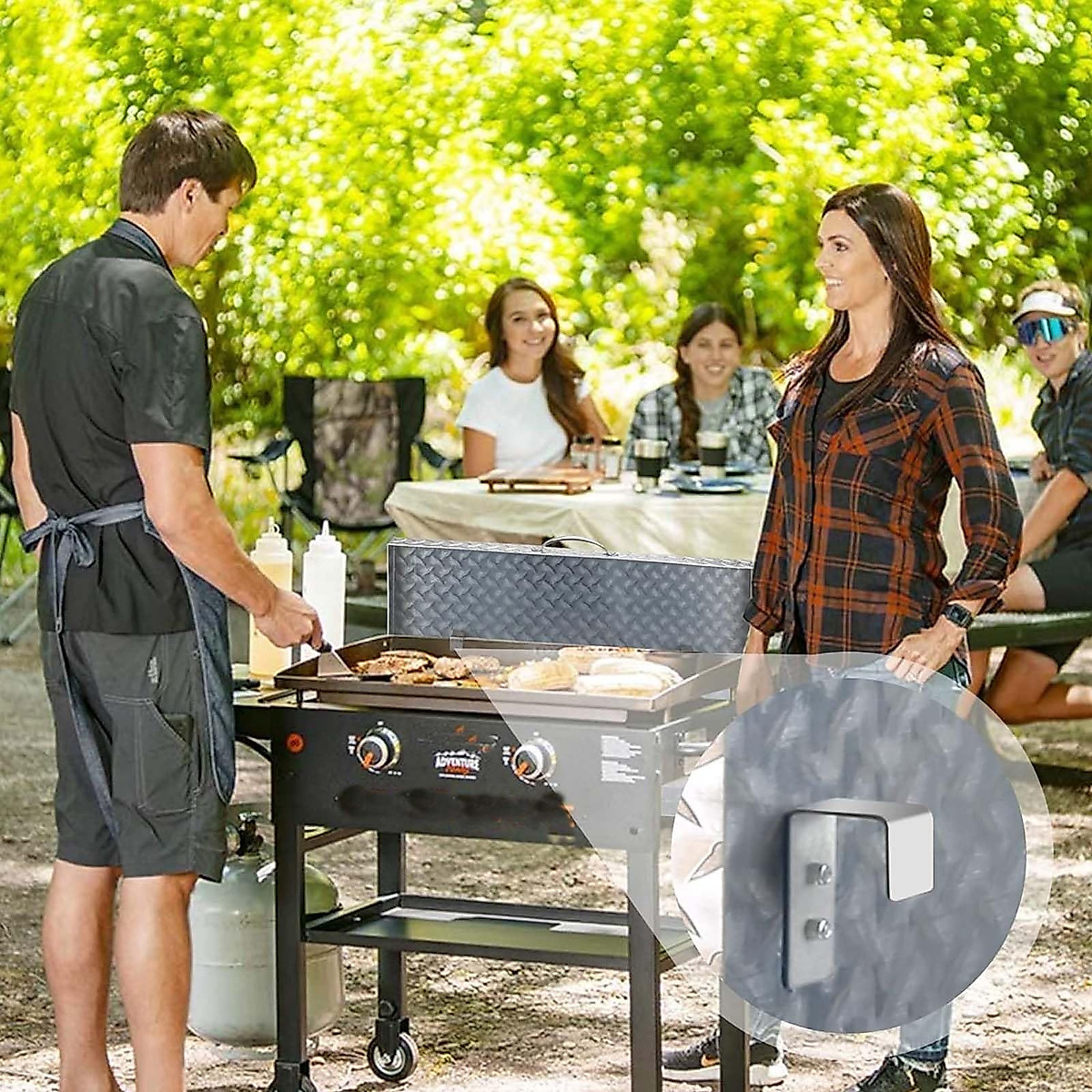 Grill Covers for 36 inch Blackstone Griddle, 36” Griddle Grill Lid Hard Cover Waterproof Aluminum with Stainless Steel Handle Diamond Plate Front or Rear Grease Griddle Accessories